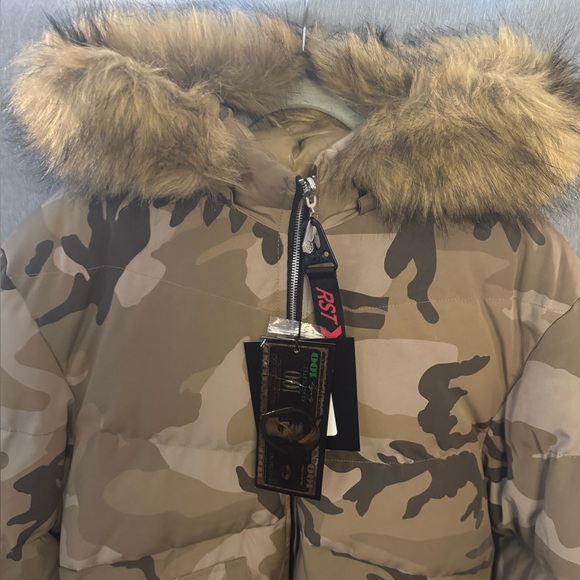 Reelistik | Jackets & Coats | Reelistik Tan Camouflage Puffer Jacket ...